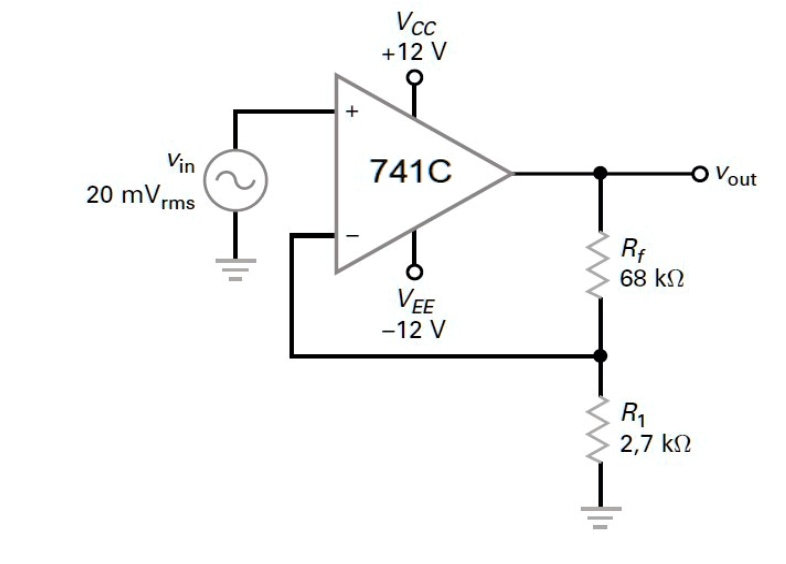 SOLVED: The LM741C Operational Amplifier used in the circuit in the figure has the following ...