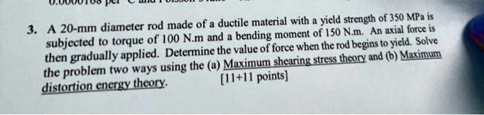 SOLVED: write all calculations 3.A 20-mm diameter rod made of a ductile ...