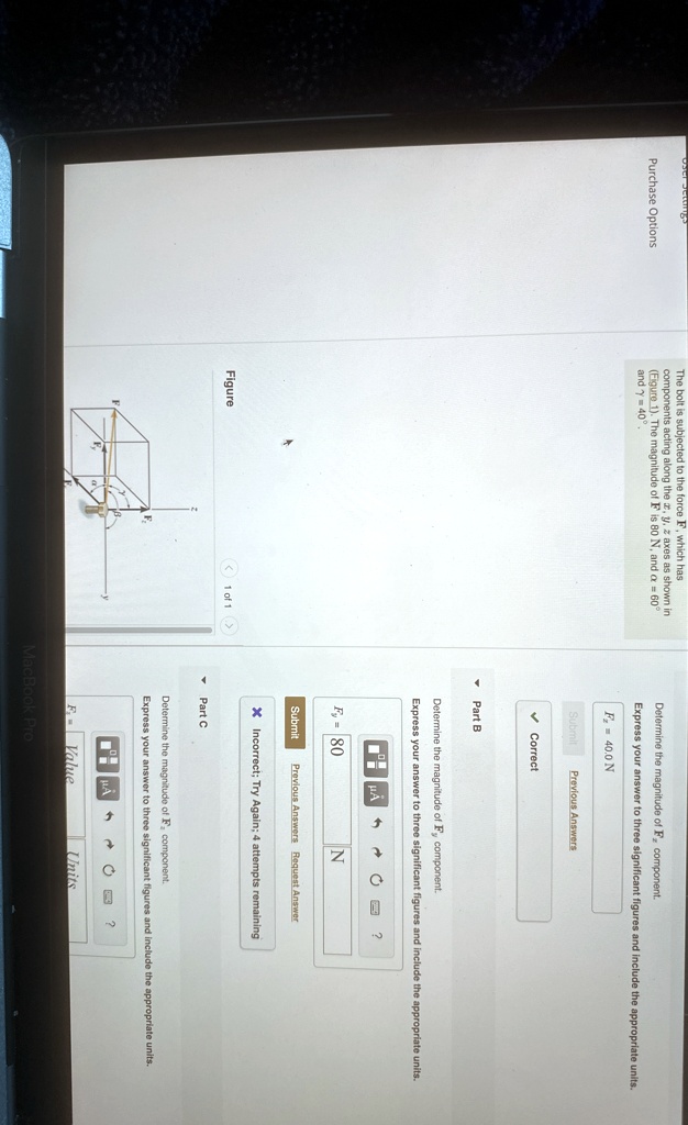 the bolt is subjected to the force f which has components acting along ...