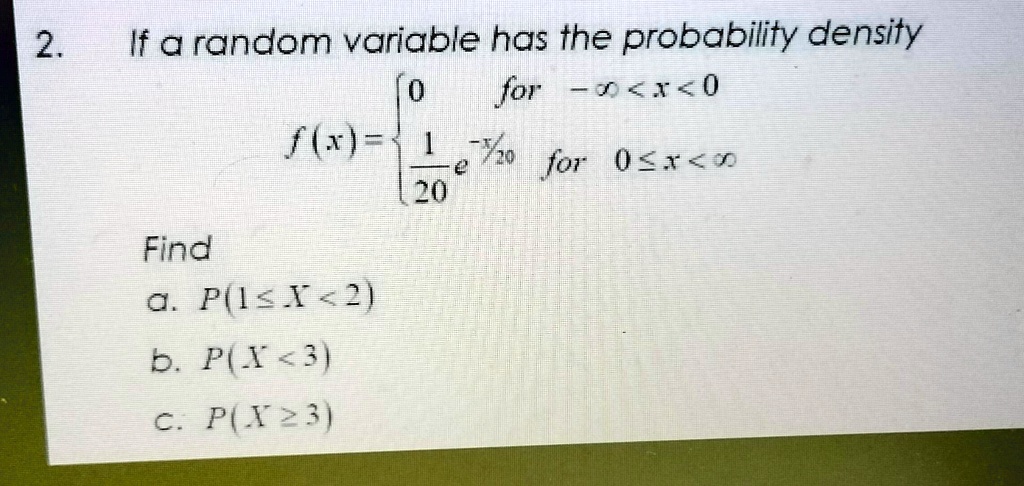SOLVED: If a random variable has the probability density P(1 SOLVED: If a random variable has the probability density P(1