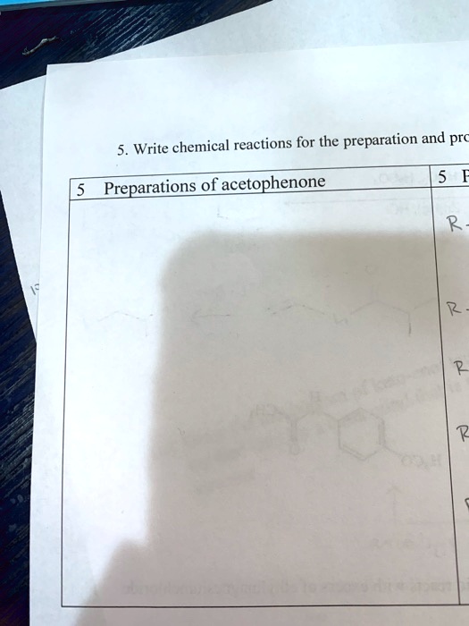 SOLVED: Write chemical reactions for the preparation and prc ...