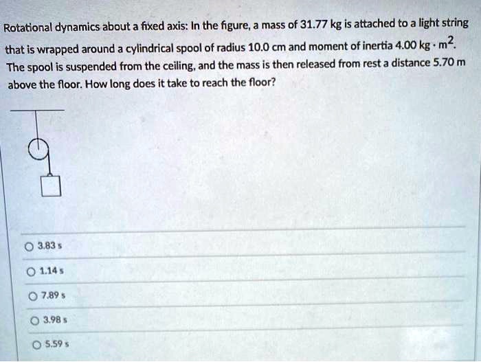 rotational dynamics about a fixed axis in the figure a mass of 3177 kg ...