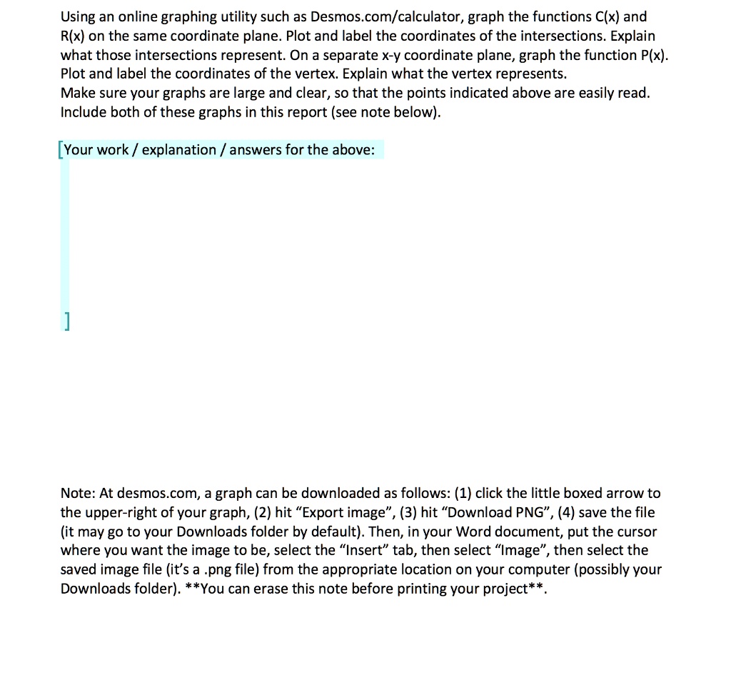 SOLVED: Using an online graphing utility such as Desmos com/calculator ...
