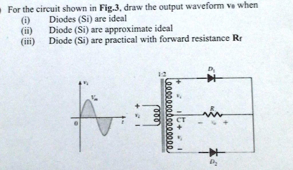Solved For The Circuit Shown In Fig 3 Draw The Output Waveform Vo 3020