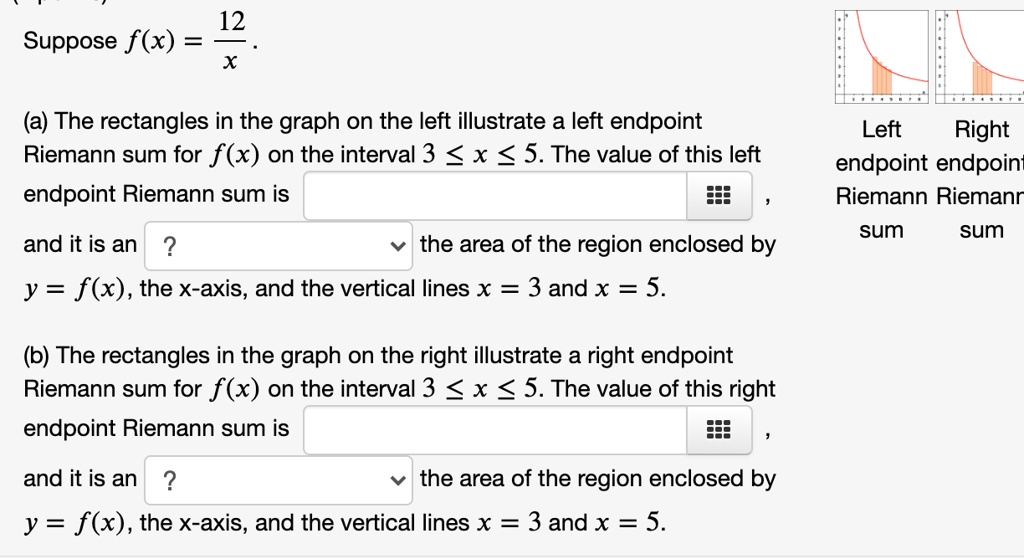Solved Suppose Fx X A The Rectangles In The Graph On The Left Illustrate A Left Endpoint