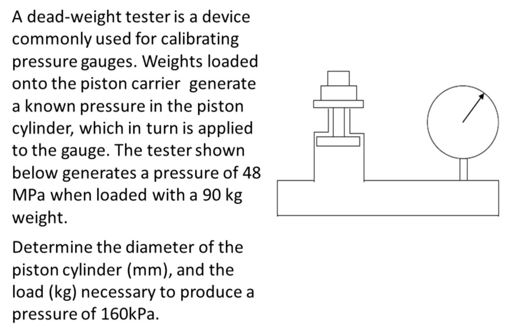 A dead-weight tester is a device commonly used for...