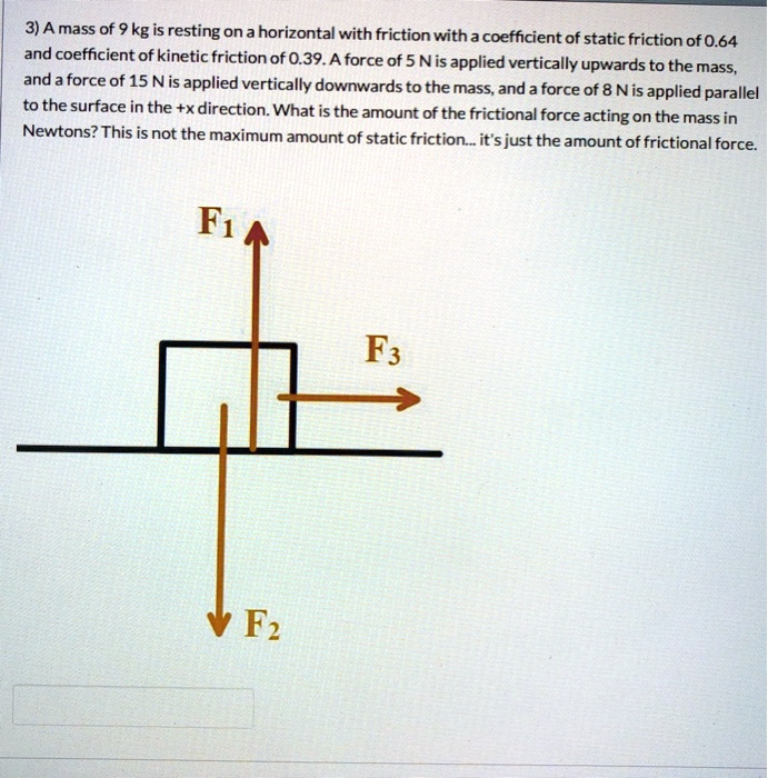 Solved Amass Of 9 Kgis Resting On A Horizontal With Friction With A