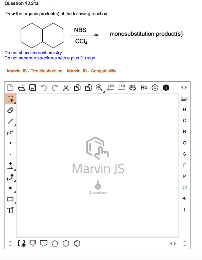SOLVED:Question 10.21a Draw the organic product(s) of the following ...