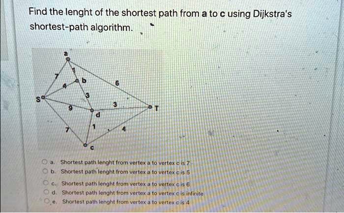 Solved Find The Lenght Of The Shortest Path From A To C Using Dijkstras Shortest Path 1799