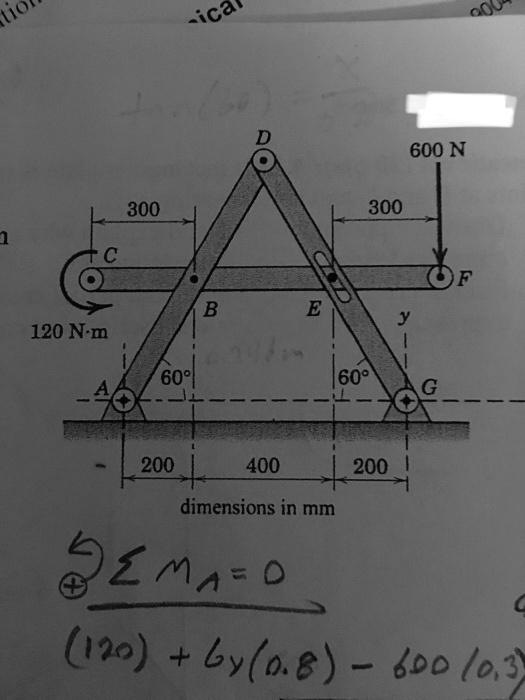 SOLVED: A) Draw the system free body diagram and find any external ...