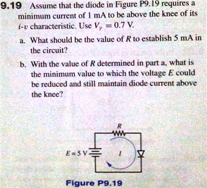 SOLVED: Assume that the diode in Figure P9.19 requires a minimum ...