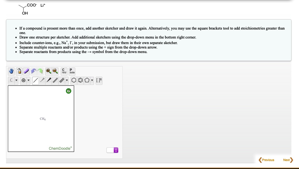 SOLVED:COO OH compound is present more than once, add another sketcher ...