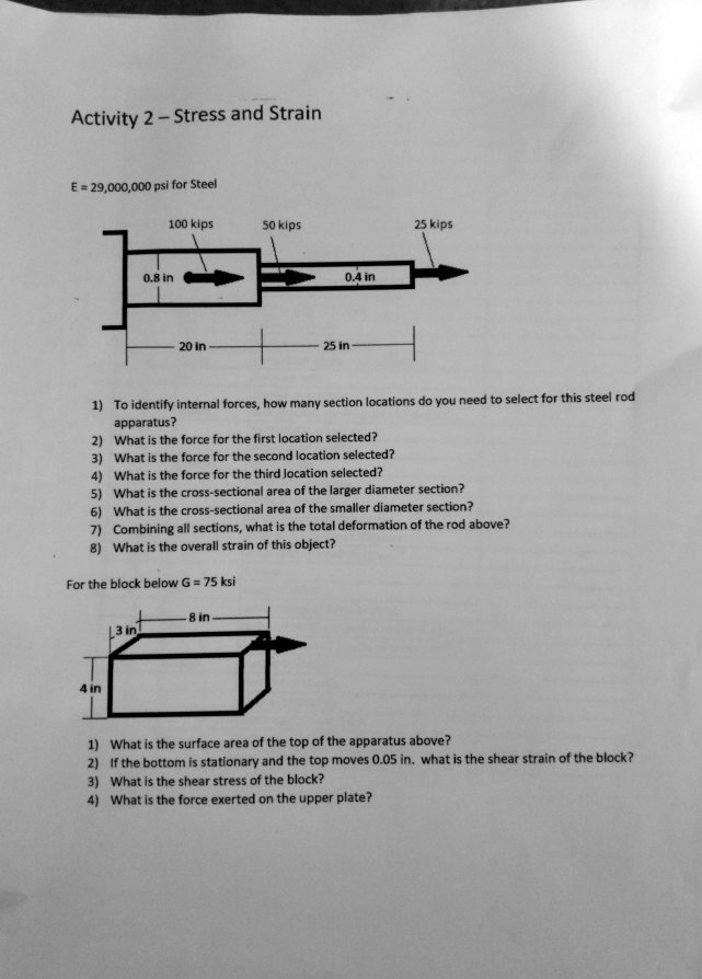 SOLVED Activity 2 Stress And Strain E 29 000 000 Psi For Steel 100 solved-activity-2-stress-and-strain-e-29-000-000-psi-for-steel-100