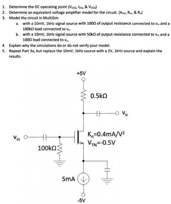 SOLVED: Explain the circuit theory and solve how to get the questions. Determine the DC ...