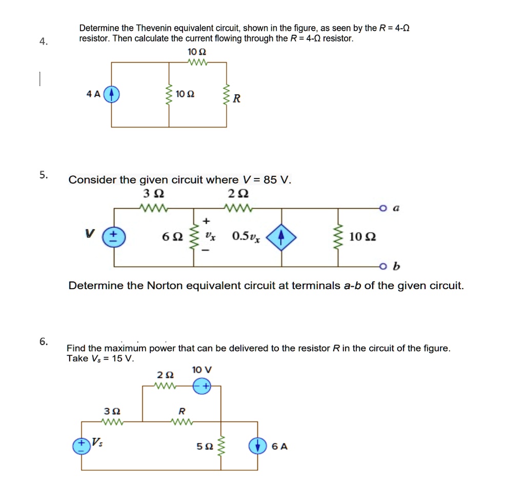 determine the thevenin equivalent circuit shown in the figure as seen by the r 4 0 resistor then ...