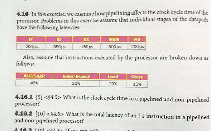 SOLVED: In this exercise, we examine how pipelining affects the clock cycle time of the ...