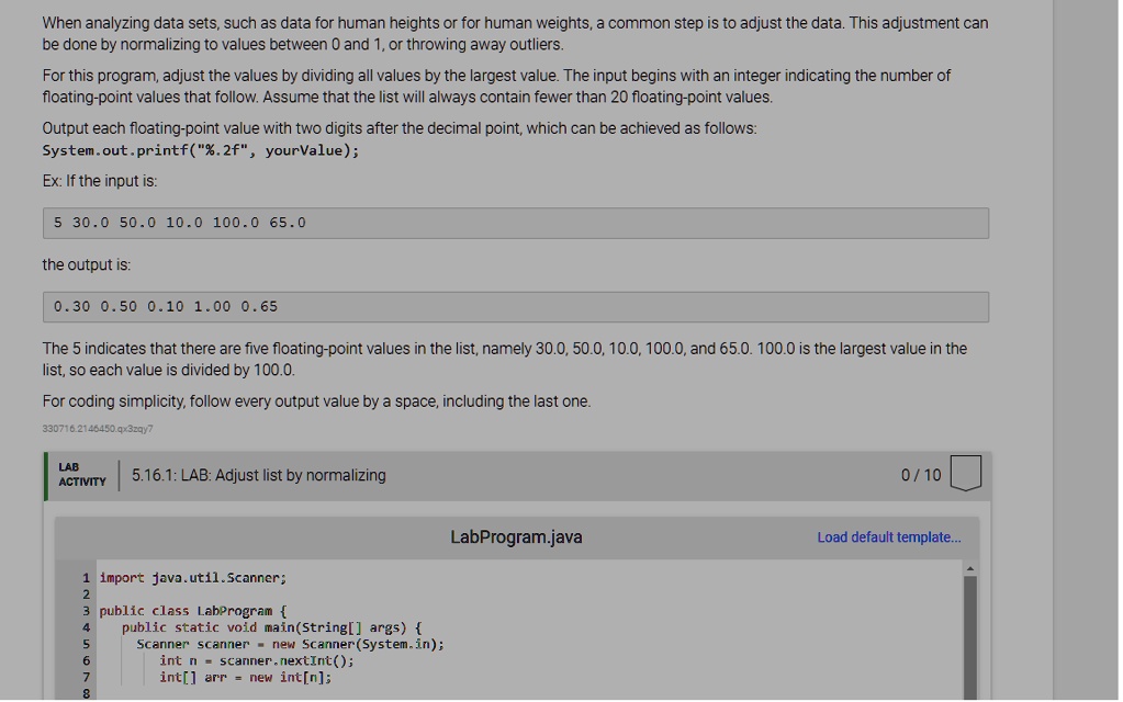 Solved Need Help Java When Analyzing Data Sets Such As Data For 0681