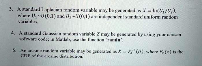 a standard laplacian random variable may be generated as x inuu2 where uu01 and uzu01 are ...