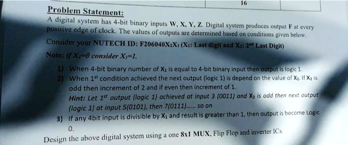 Solved Nutech Id F20604012 Write Rtl Verilog Code Problem Statement A Digital System Has 4