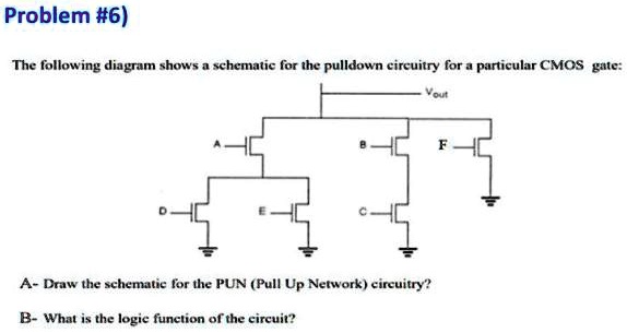 SOLVED: Problem #6) The following diagram shows schematic for the pulldown circuitry for a ...
