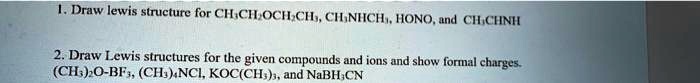 draw lewis structure for ch ci ochch ch nhch hono and chchnh 2 draw ...