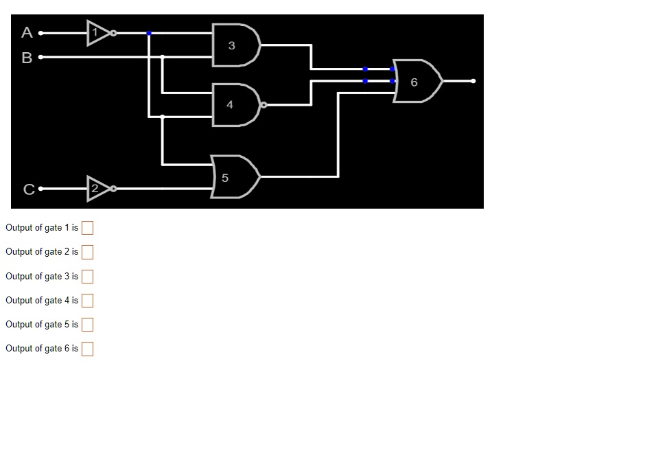 Solved B Output Of Gate 1 Is Output Of Gate 2 Is Output Of Gate 3 Is Output Of Gate 4 Is Output