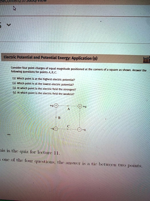 elecuric potential and potential energy application 9 consider four ...