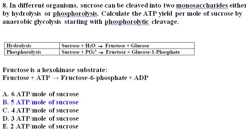 In different organisms, sucrose can be cleaved into two monosaccharides ...