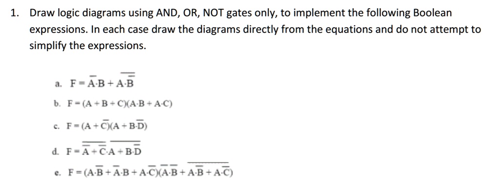 logic diagrams 1 draw logic diagrams using and or not gates only to ... logic diagrams 1 draw logic diagrams using and or not gates only to ...