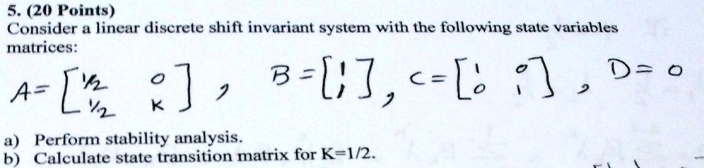 SOLVED: 5. (20 Points) Consider a linear discrete shift-invariant ...