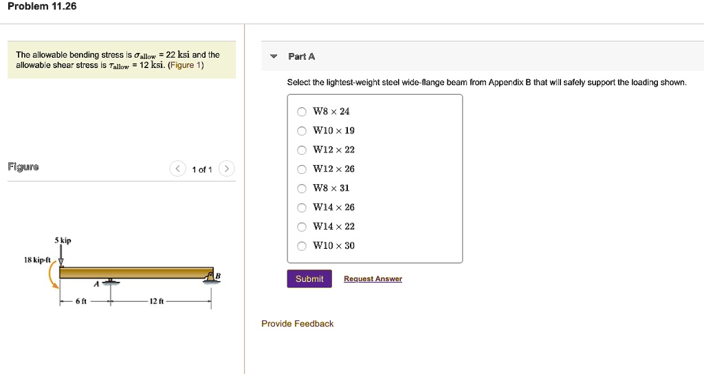 problem 1126 the allowable bending stress is allow 22 ksi and the ...
