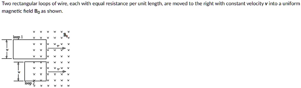 SOLVED: Two rectangular loops of wire, each with equal resistance per unit length, are moved to ...