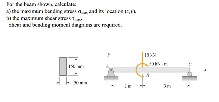 SOLVED: For the beam shown, calculate: a) the maximum bending stress ...