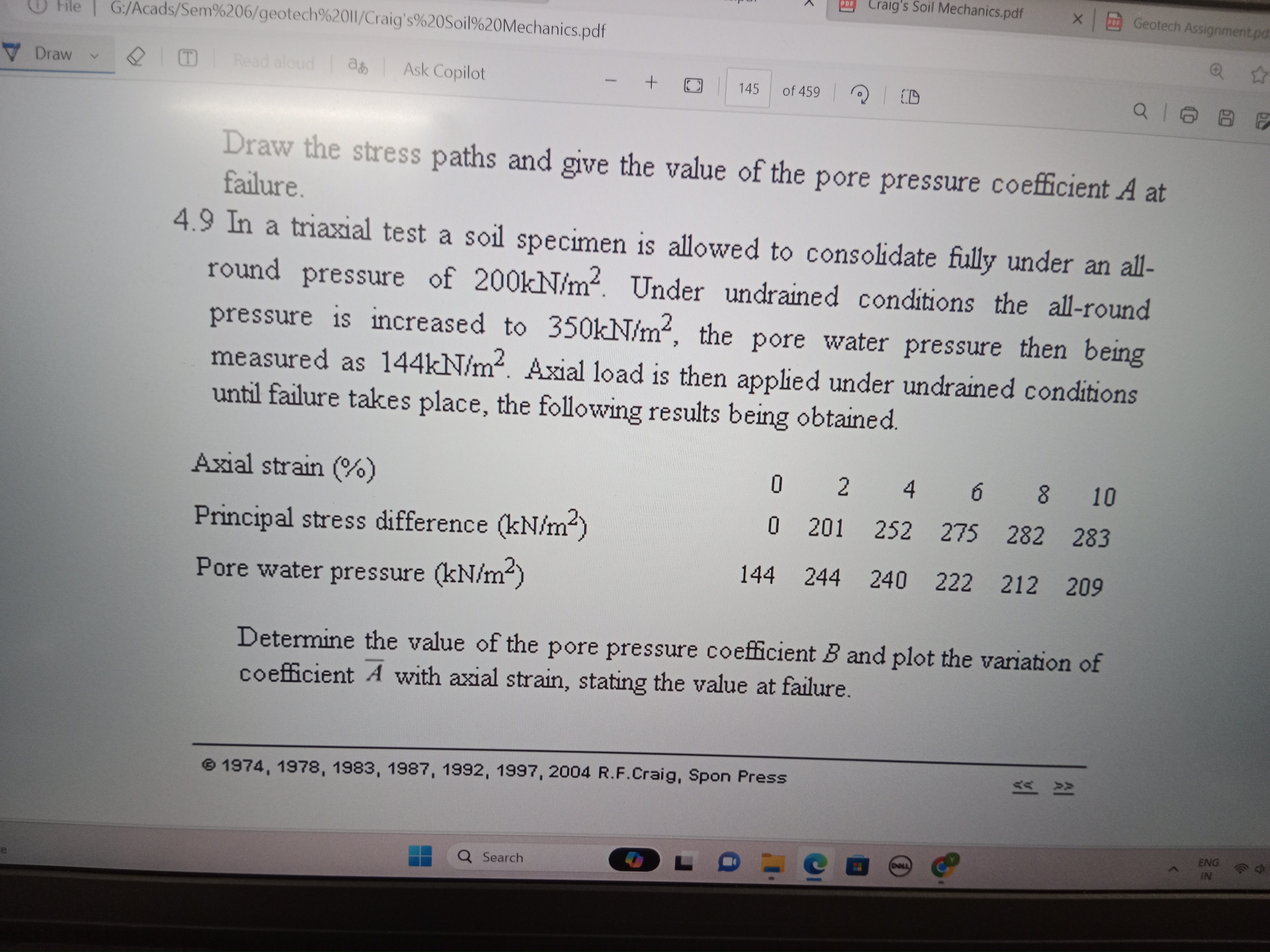 Draw G:/Acads/Sem%206/geotech%2011/Craig's%20Soil%20Mechanics.pdf Craig ...