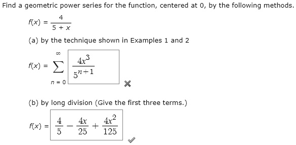 Find a geometric power series for the function, centered at...