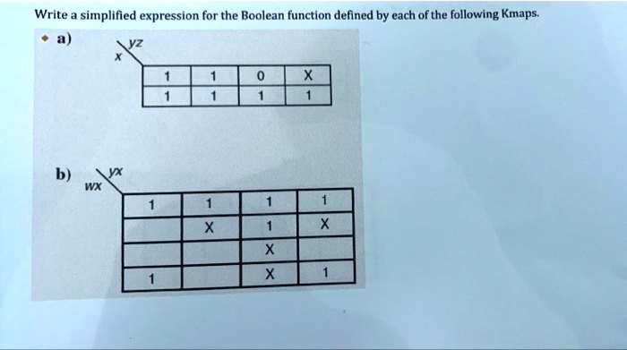 Solved Write A Simplified Expression For The Boolean Function Defined By Each Ofthe Following 7929