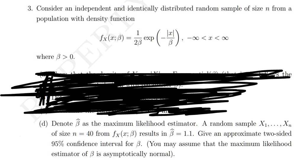 3. Consider an independent and identically distributed random sample of ...