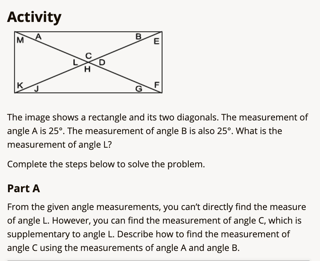 SOLVED: Activity M PA The image shows a rectangle and its two diagonals ...