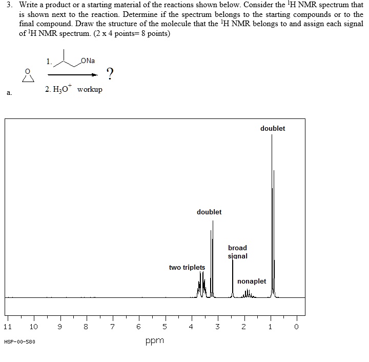 SOLVED: Write product or starting material of the reactions shown below ...
