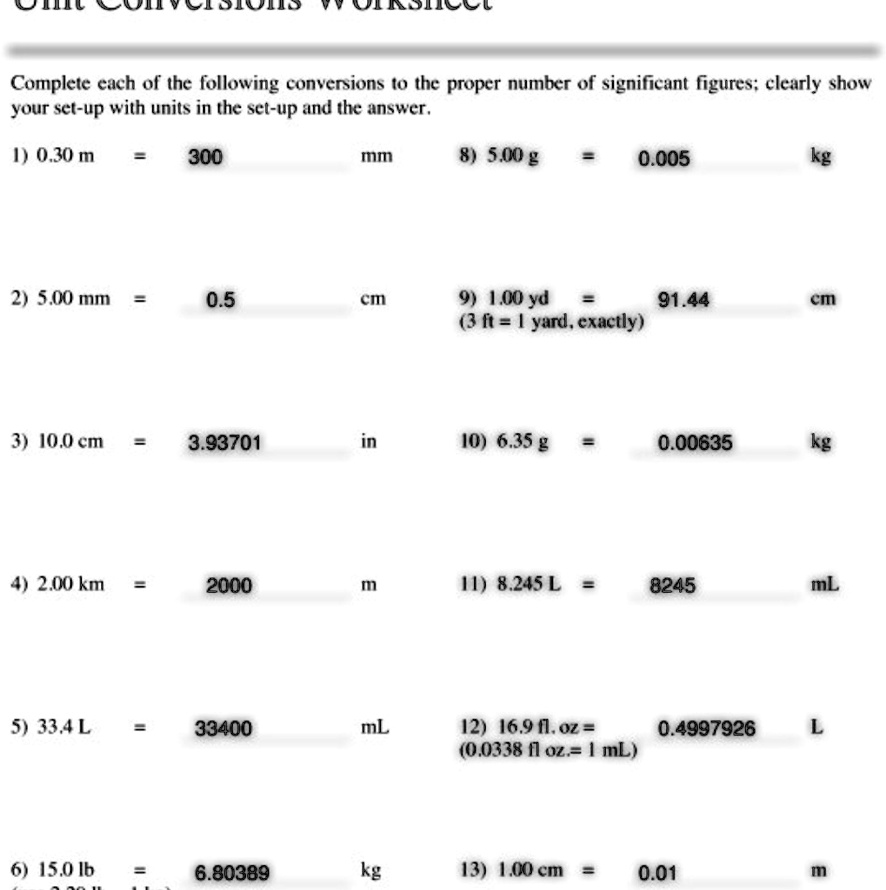 Complete each of the following conversions to the proper number of ...