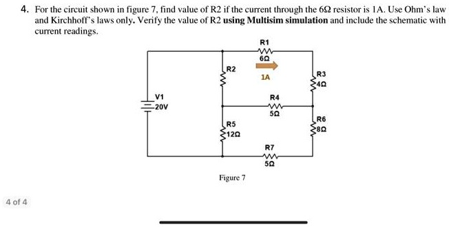 4. For the circuit shown in figure 7, find value of R2 if the current through the 6Ωresistor is ...