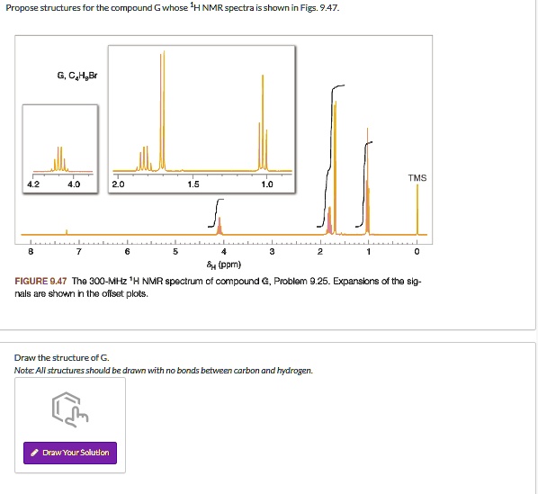 SOLVED: Texts: Propose structures for the compound G whose H NMR ... SOLVED: Texts: Propose structures for the compound G whose H NMR ...
