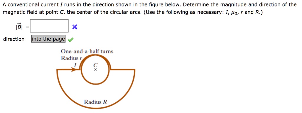 SOLVED: A conventional current I runs in the direction shown in the ...