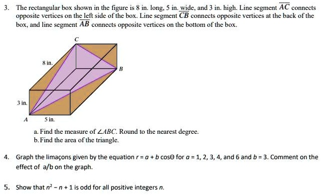SOLVED:The rectangular box shown in the figure is & in long: in,_ide ...