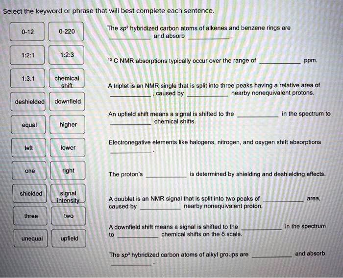 SOLVED: Select the keyword or phrase that will best complete each ...