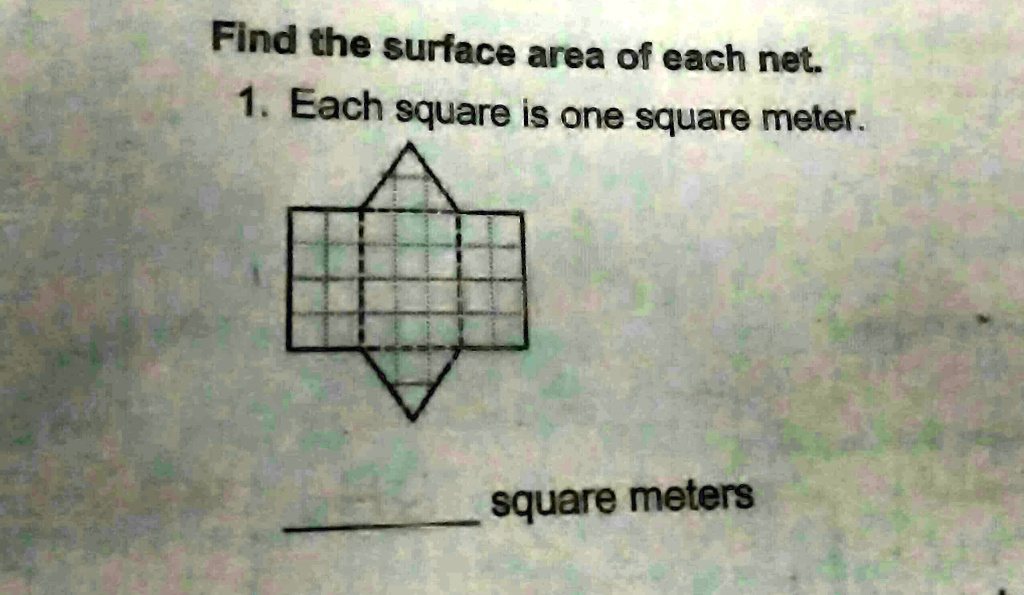 SOLVED: 'Each square is one square meter Find the surface area of each ...