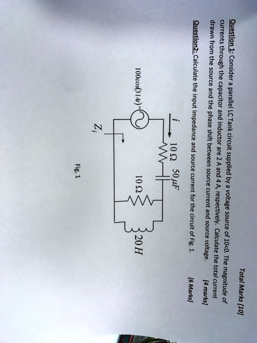 SOLVED: Fig.1 shows the circuit for Question 2. Calculate the input impedance and source current ...