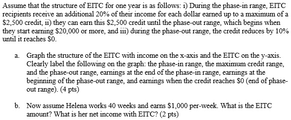 earned income tax credit assume that the structure of eitc for one year ...