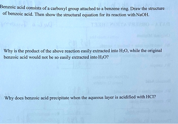 SOLVED: Benzoic acid consists ofa carboxyl group attached to a benzene ...