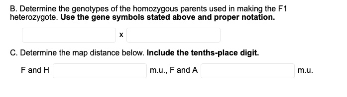 SOLVED: Determine the genotypes of the homozygous parents used in ...